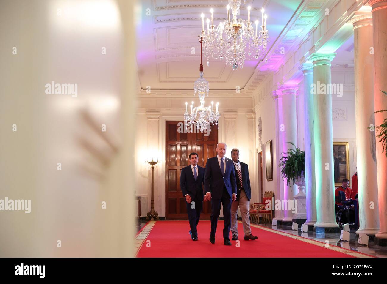 Washington, USA. 25th June, 2021. From right, Transportation Secretary ...