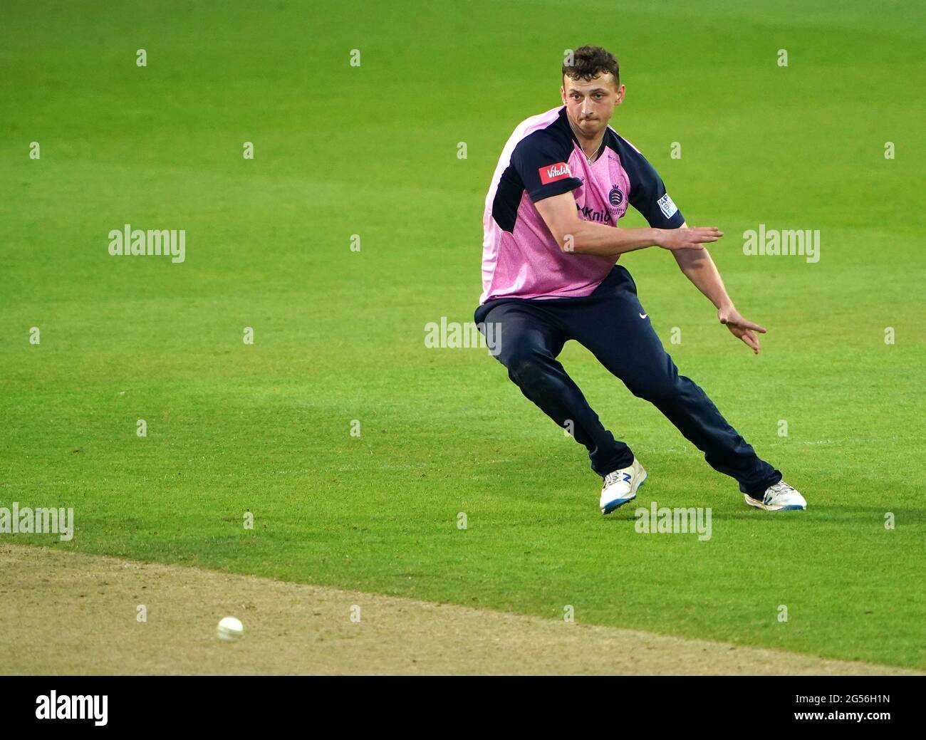 Middlesex's Luke Hollman in action during the Vitality Blast T20 match ...