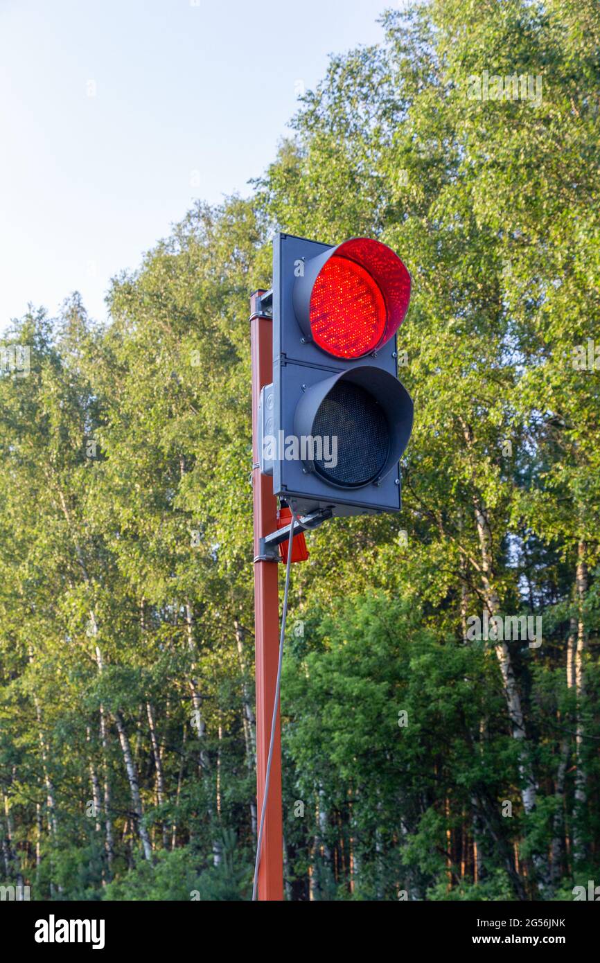 Traffic light consisting of two sections in summer Stock Photo - Alamy
