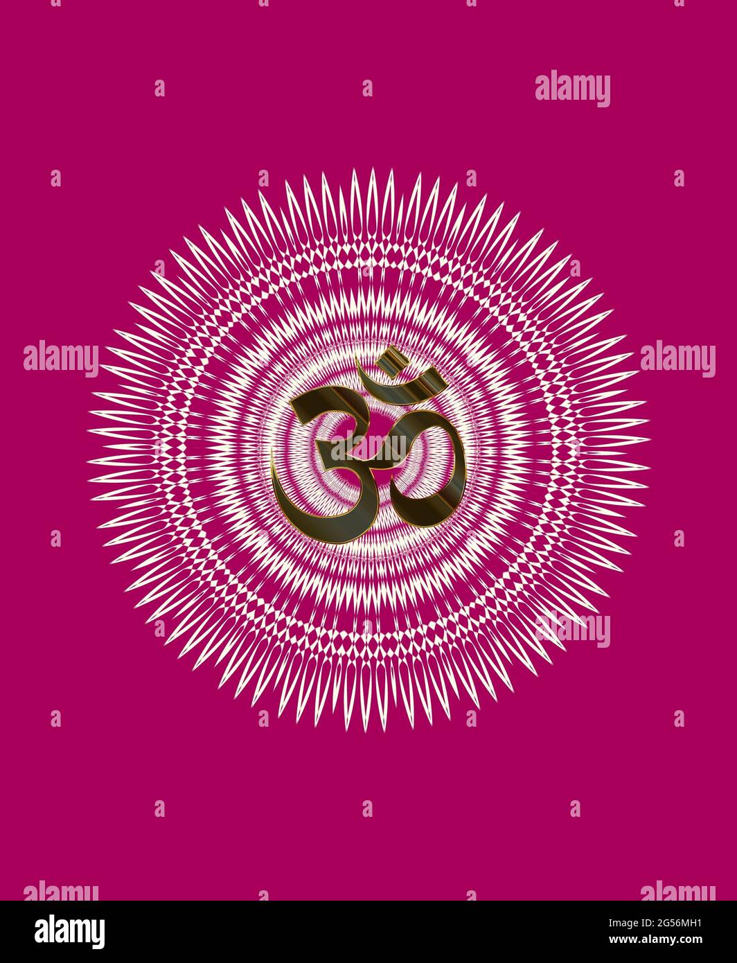 Om symbol with mandala isolated in color background Stock Photo - Alamy