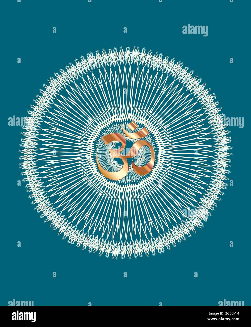 Om symbol with mandala isolated in color background Stock Photo - Alamy