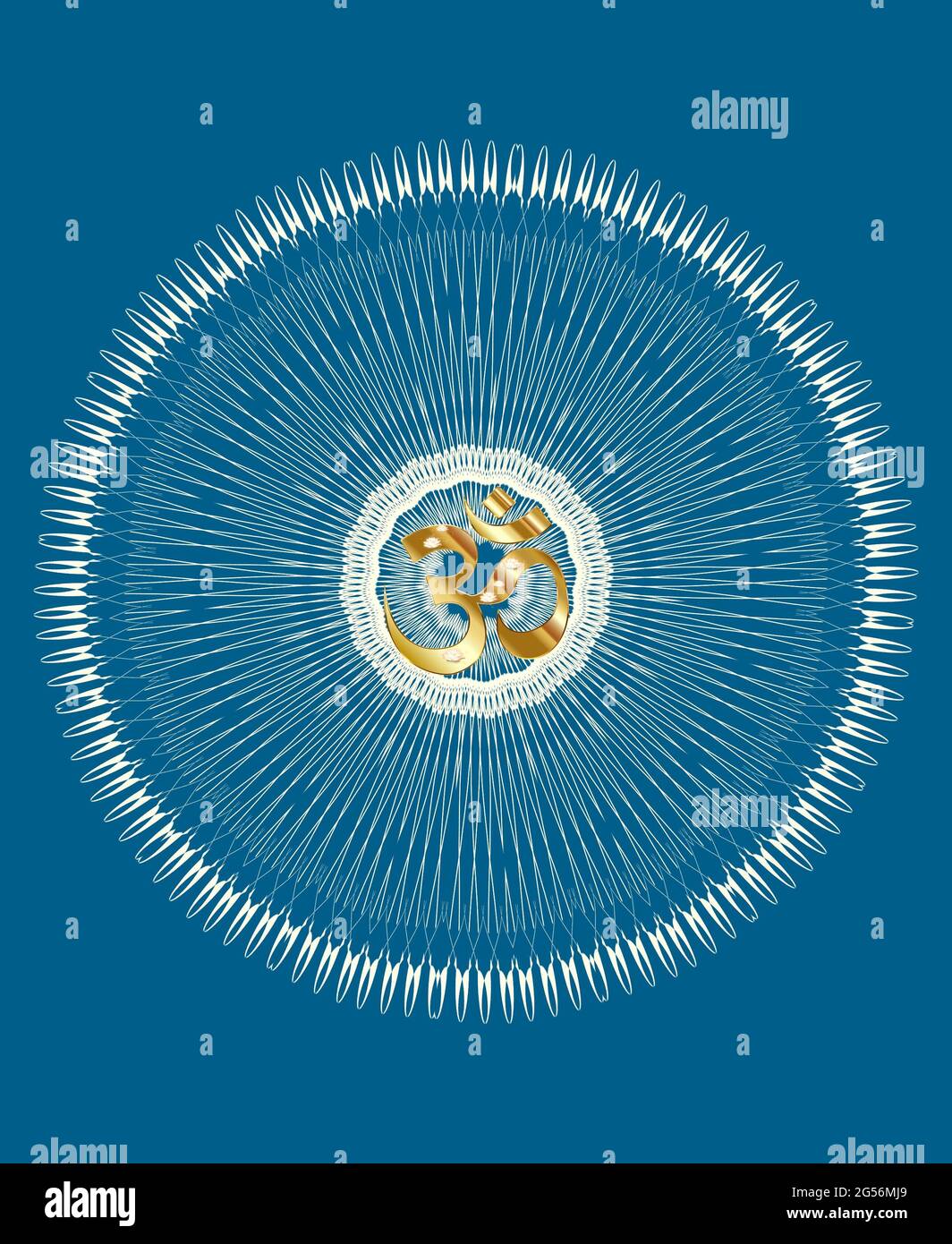 Om symbol with mandala isolated in color background Stock Photo - Alamy