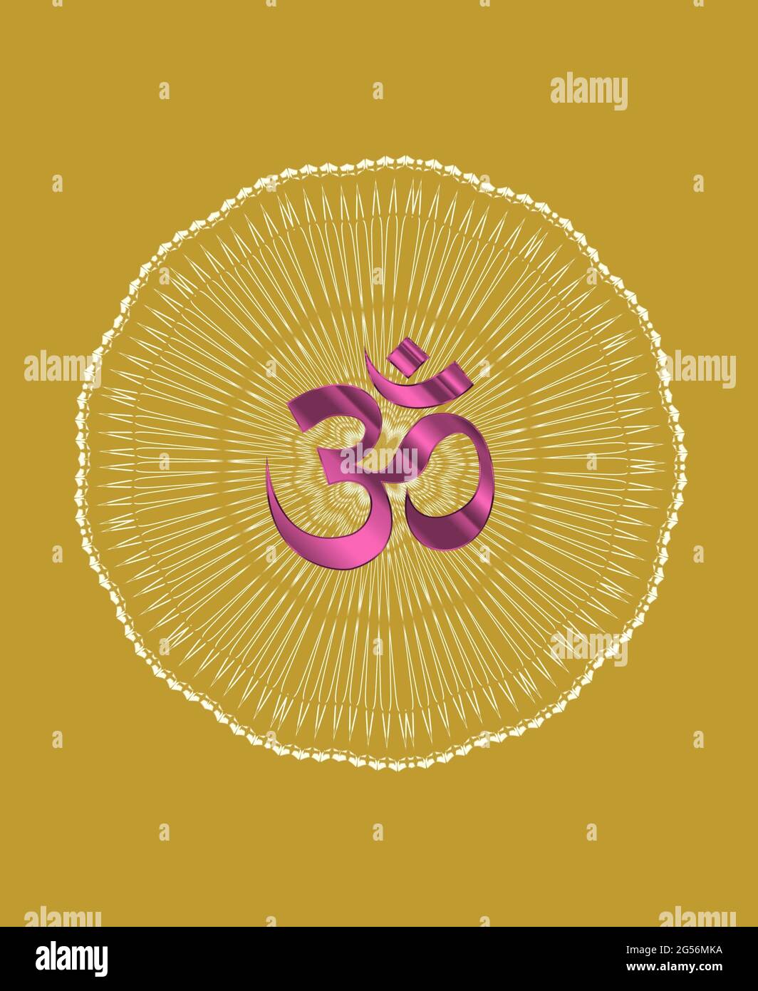 Om symbol with mandala isolated in color background Stock Photo - Alamy