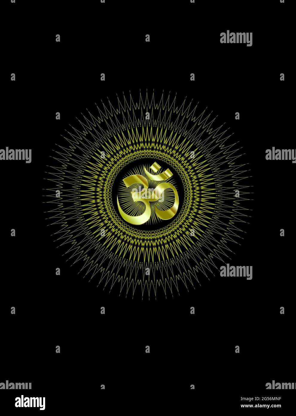 Om symbol with mandala isolated in color background Stock Photo - Alamy