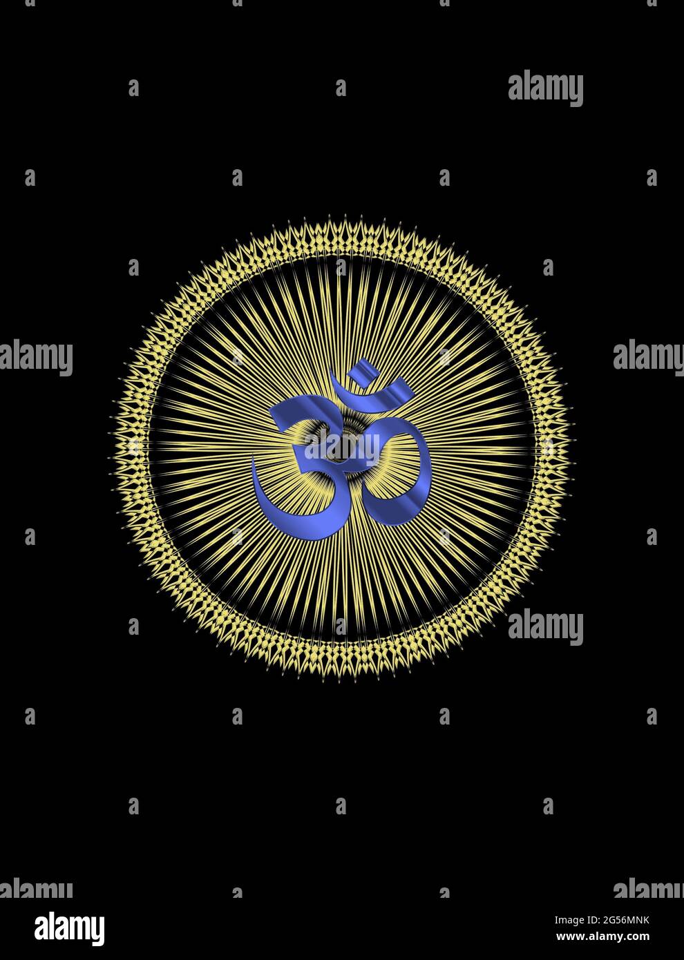 Om symbol with mandala isolated in color background Stock Photo - Alamy