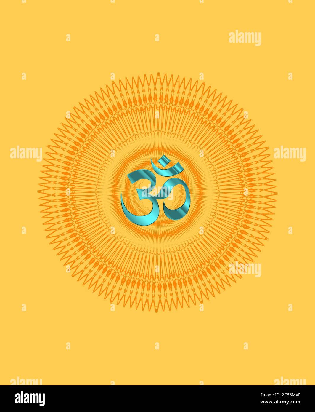 Om symbol with mandala isolated in color background Stock Photo - Alamy