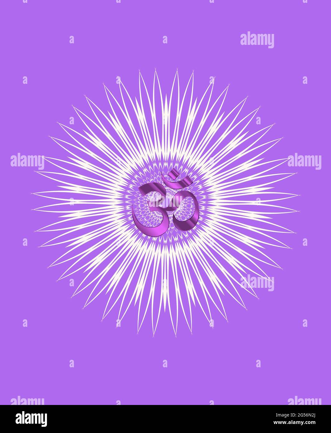 Om symbol with mandala isolated in color background Stock Photo - Alamy