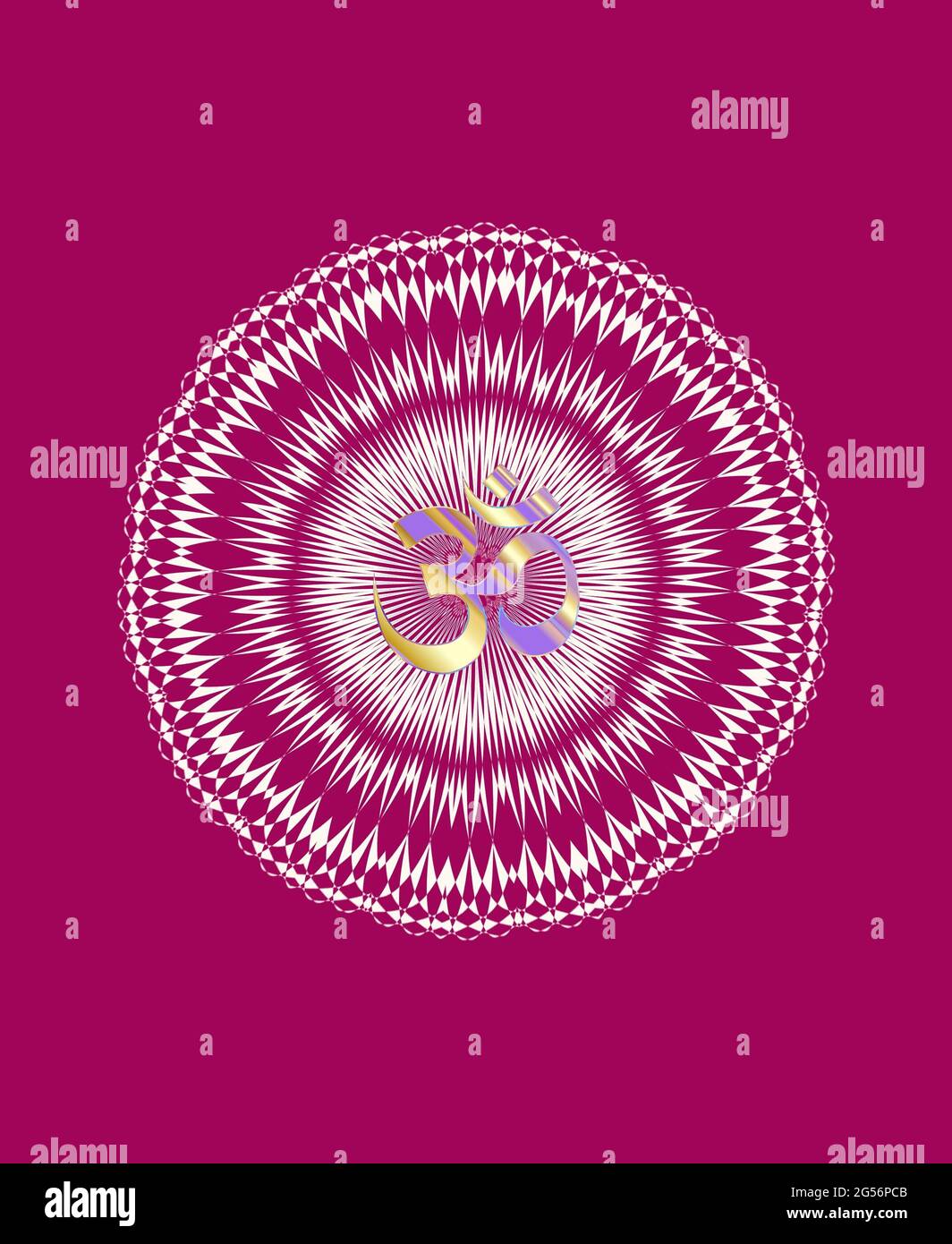 Om symbol with mandala isolated in color background Stock Photo - Alamy