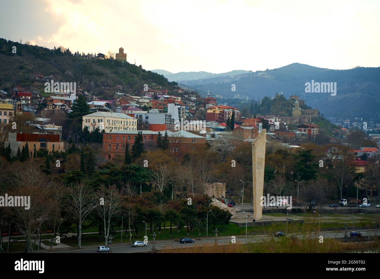 City landscape, architecture of Tbilisi. The capital of Georgia. Big ...