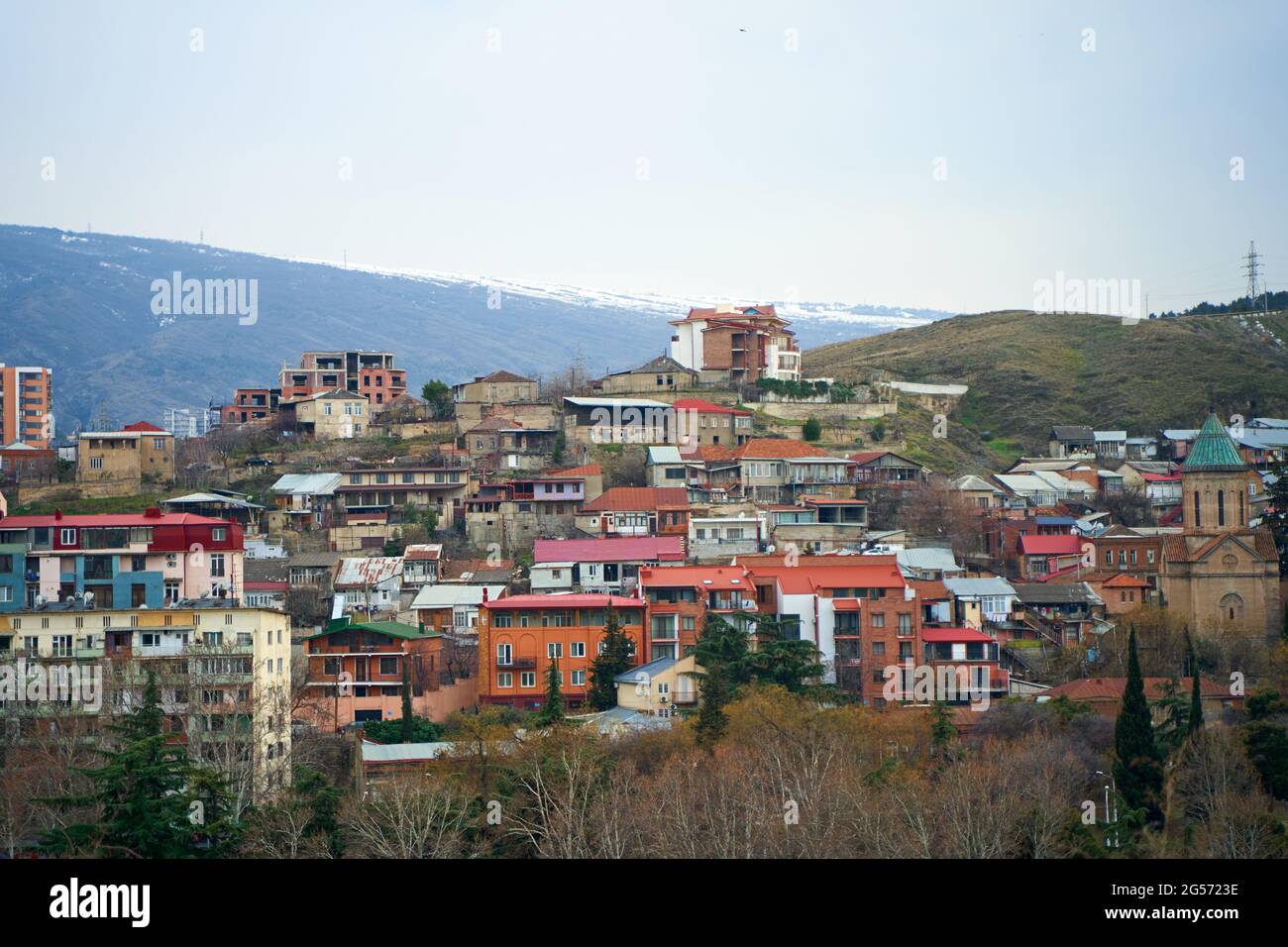 City landscape, architecture of Tbilisi. The capital of Georgia. Big ...