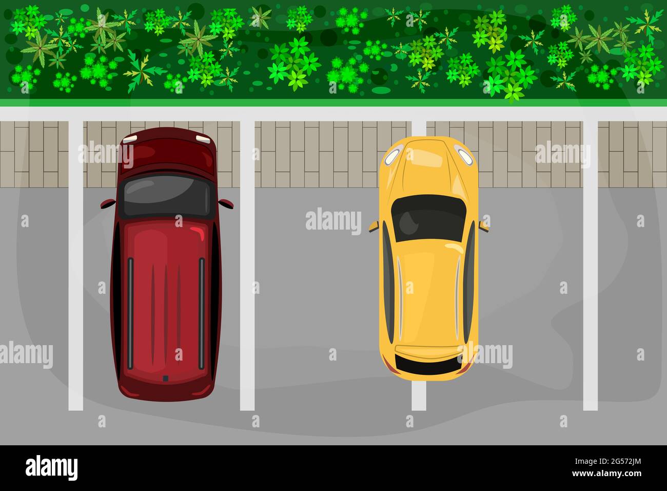 Pavement parking car parked Stock Vector Images - Alamy