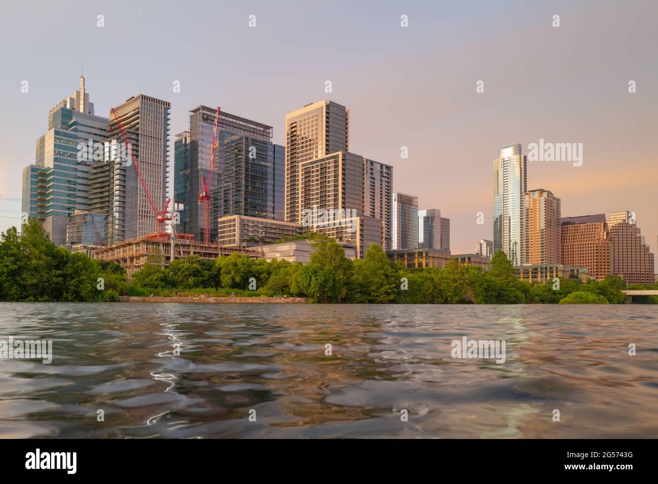 Amazing Dramatic Austin Texas Sunset Mirror Town Lake Reflection with ...