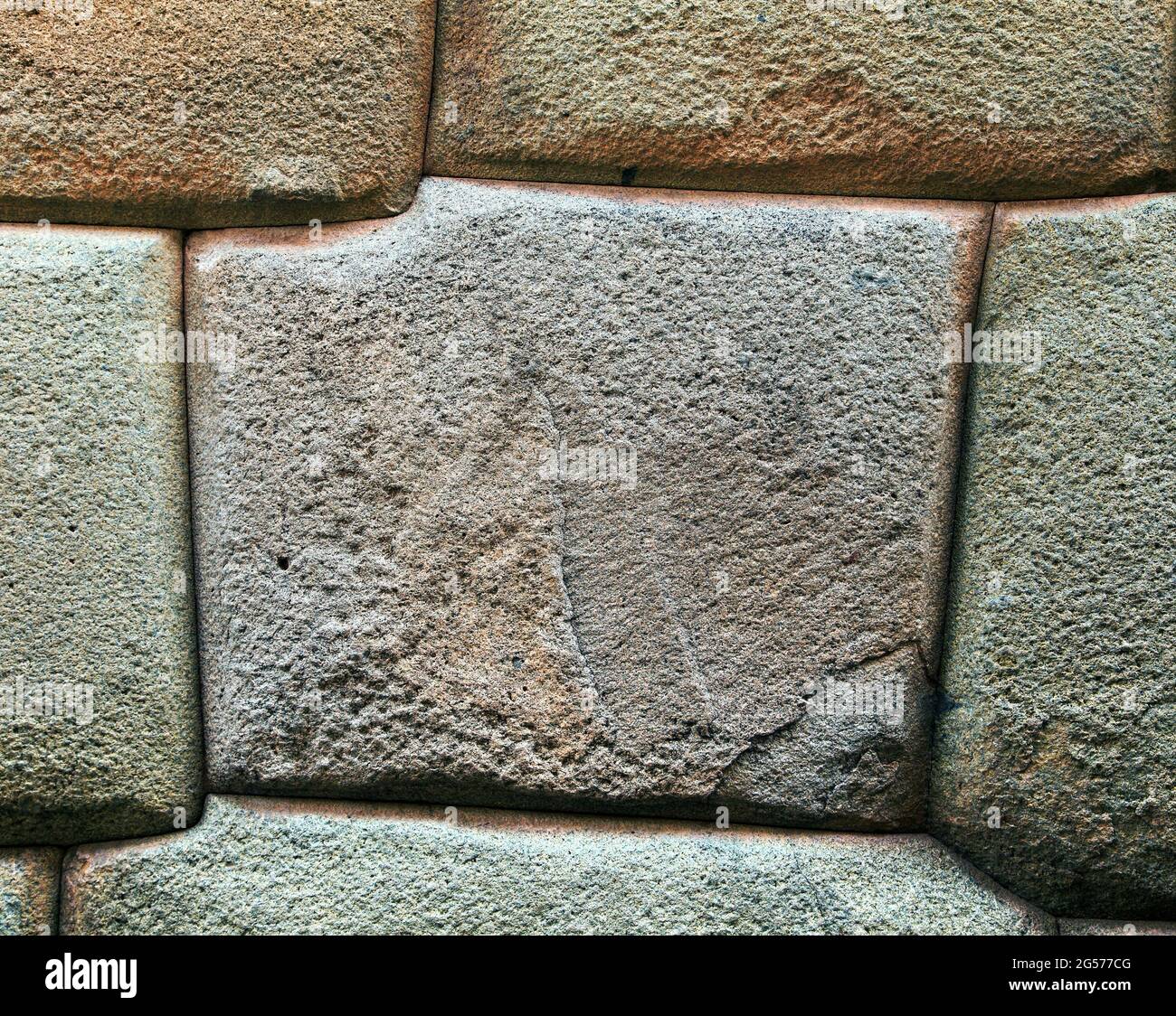 Detail of stone wall in Cusco or Cuzco town, Historic incan ...
