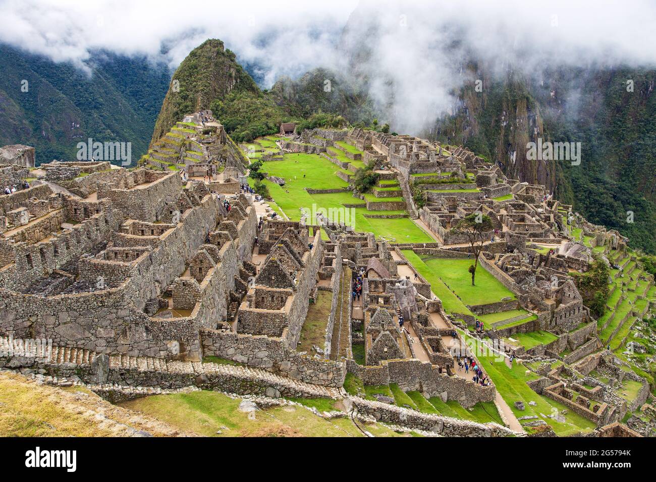 Machu Picchu, panoramic view of peruvian incan town, unesco world ...
