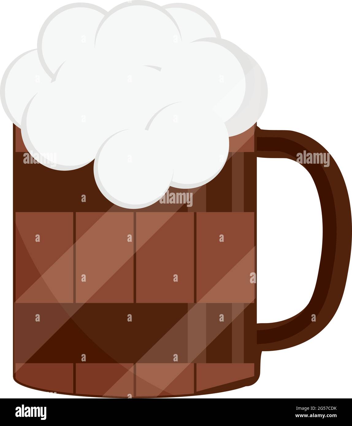 Beer in wooden mug Stock Vector Images - Alamy