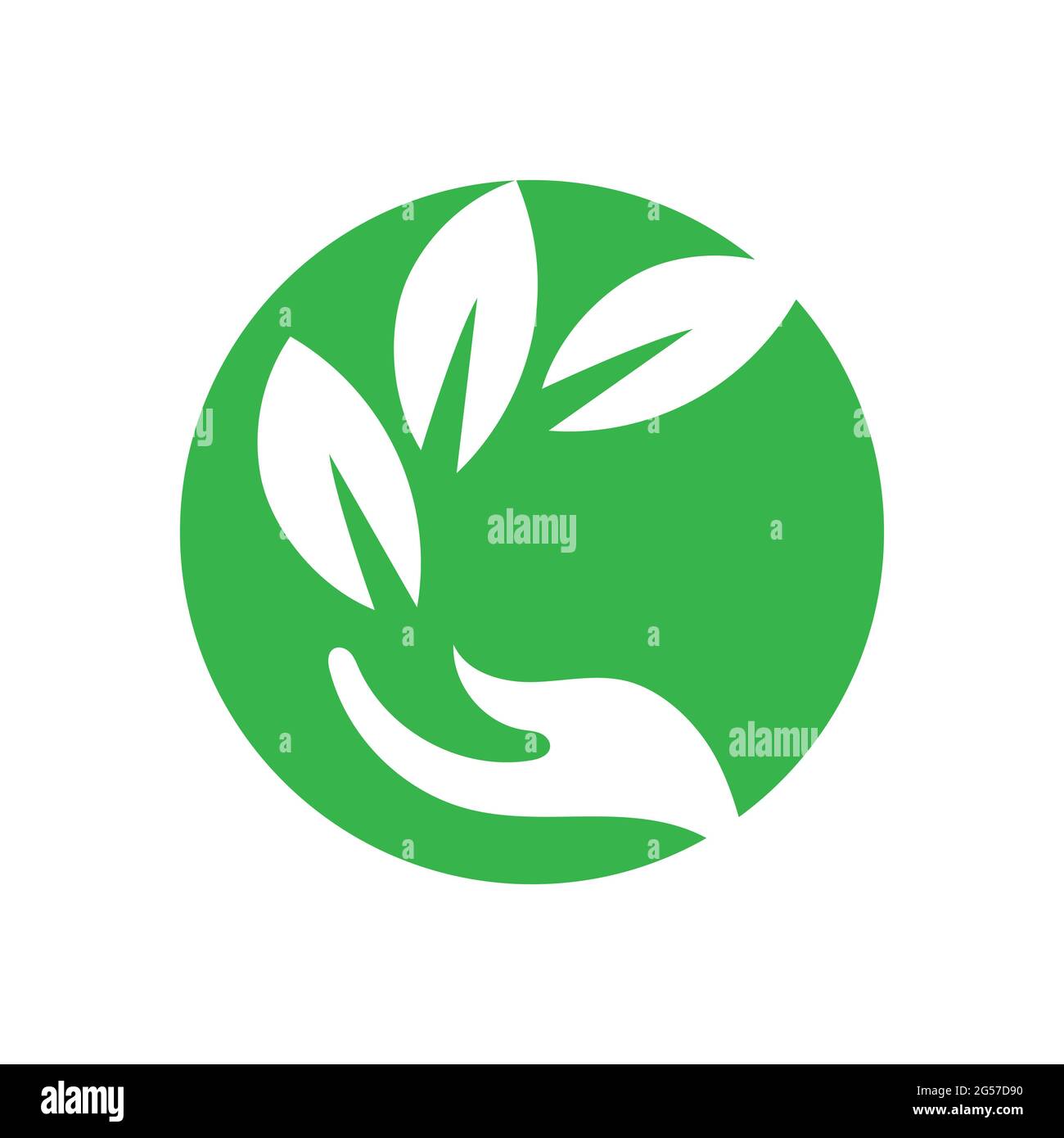 hand and leaf logo vector illustration design template Stock Vector ...