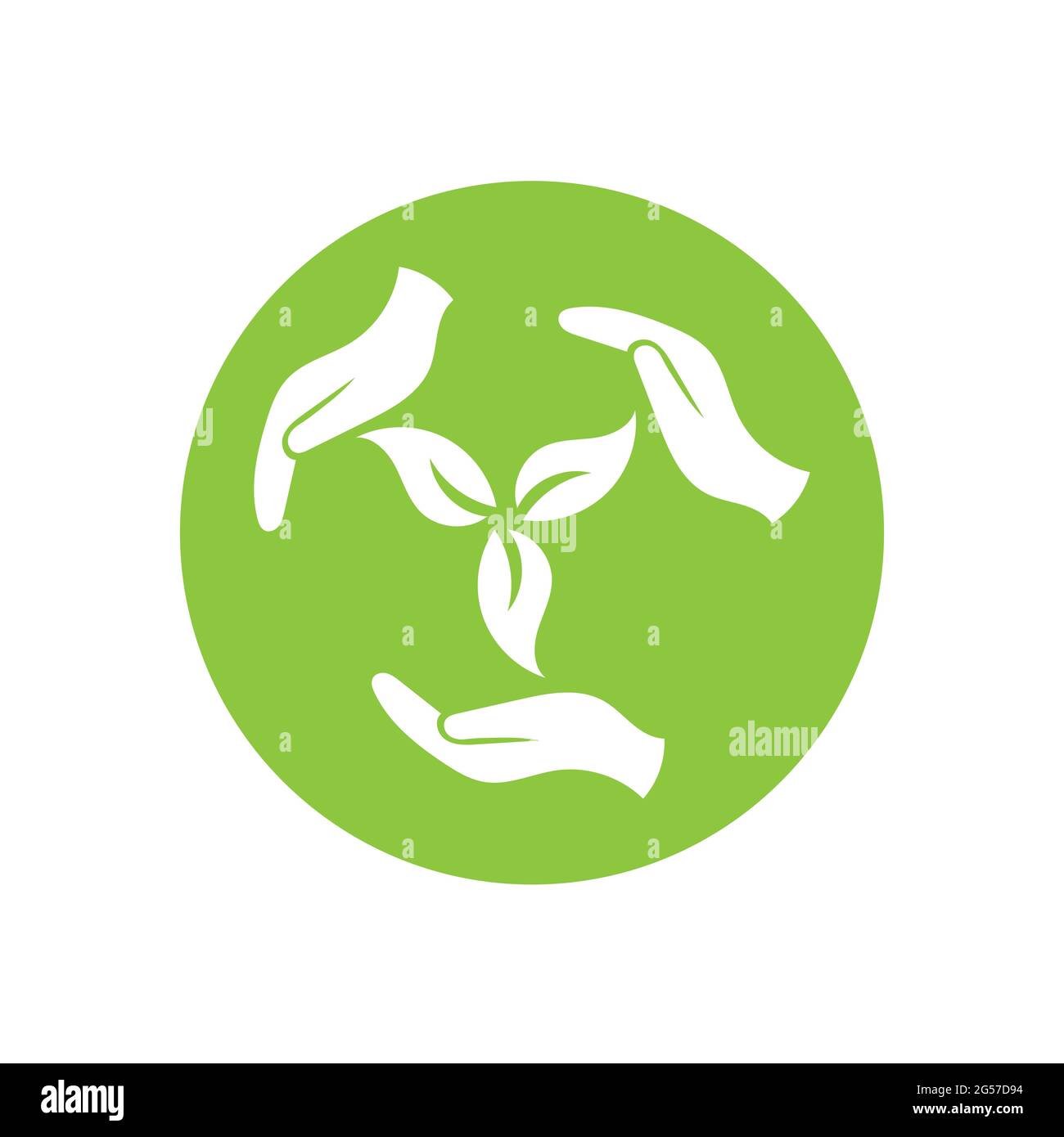hand and leaf logo vector illustration design template Stock Vector ...