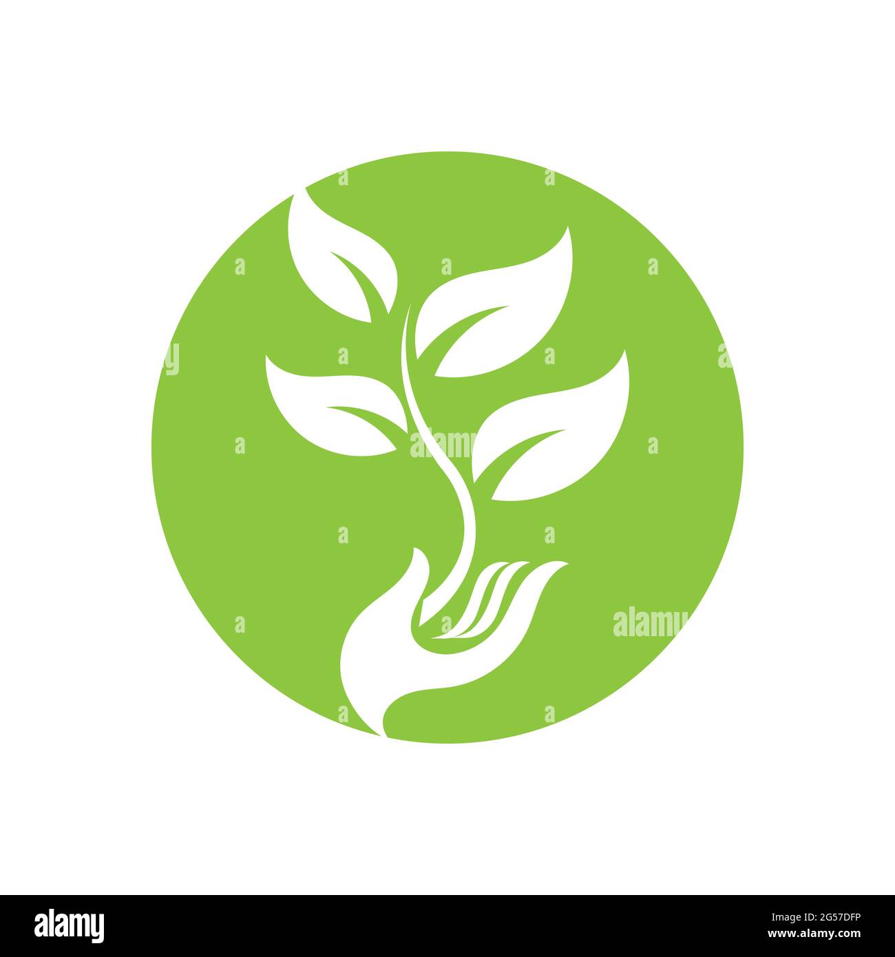 hand and leaf logo vector illustration design template Stock Vector ...