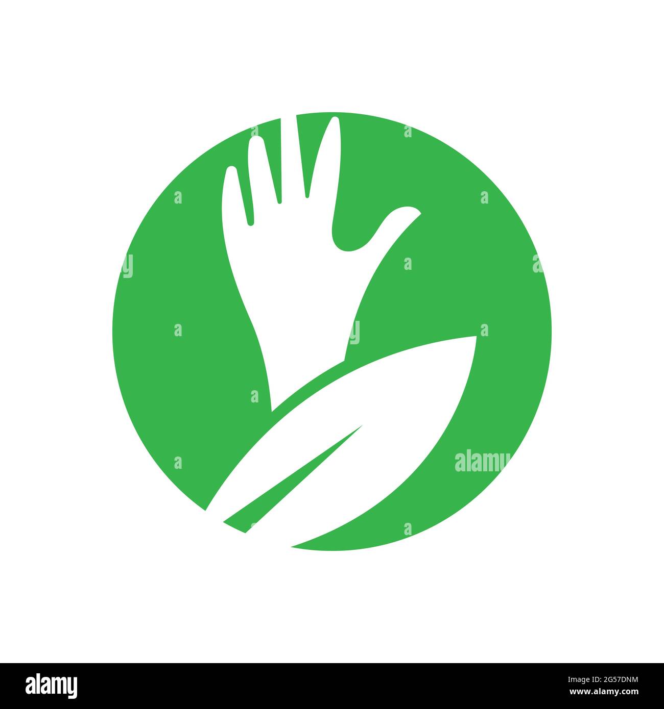 hand and leaf logo vector illustration design template Stock Vector ...