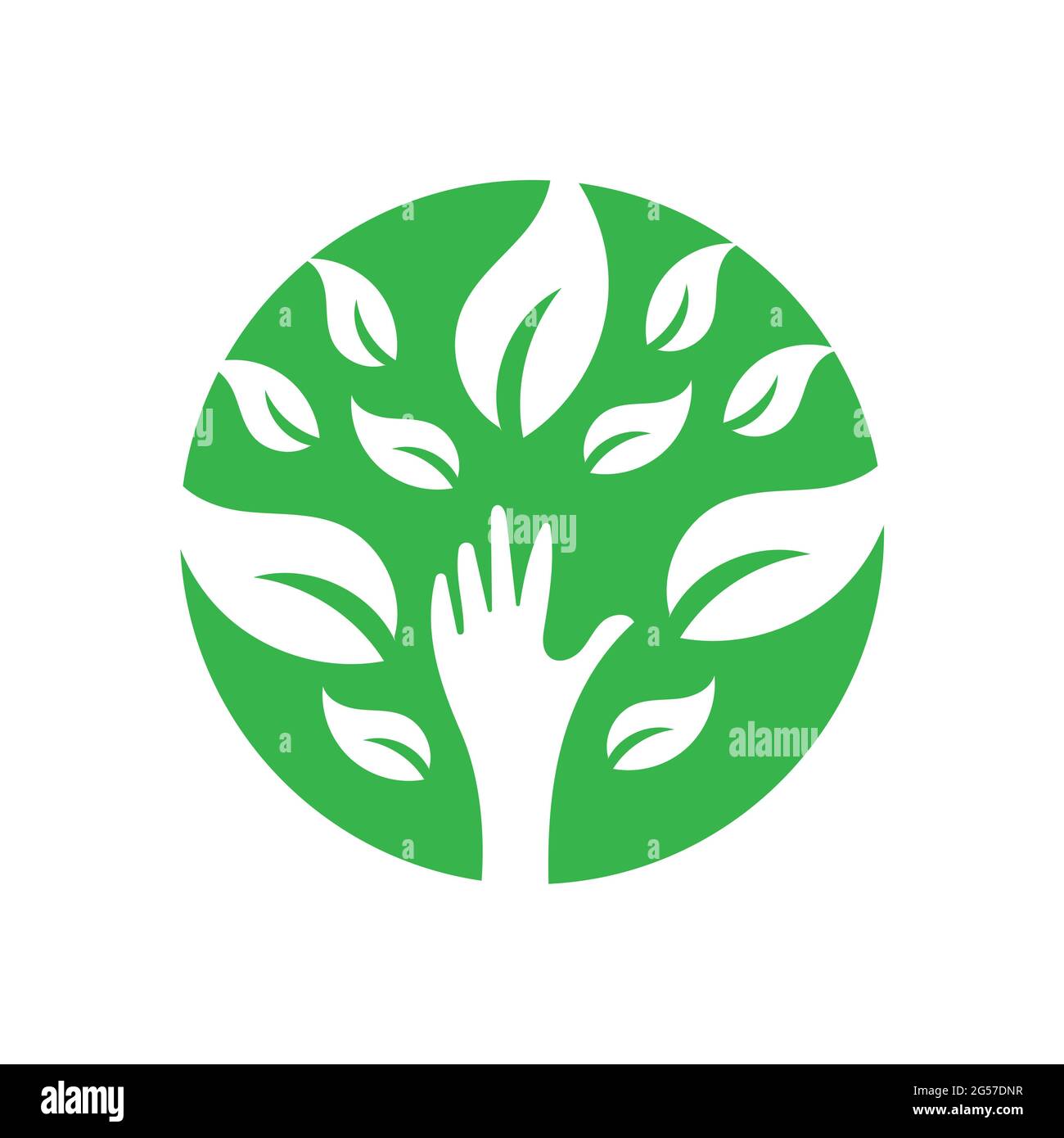 hand and leaf logo vector illustration design template Stock Vector ...