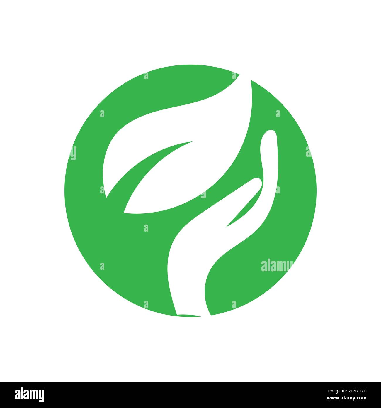 hand and leaf logo vector illustration design template Stock Vector ...