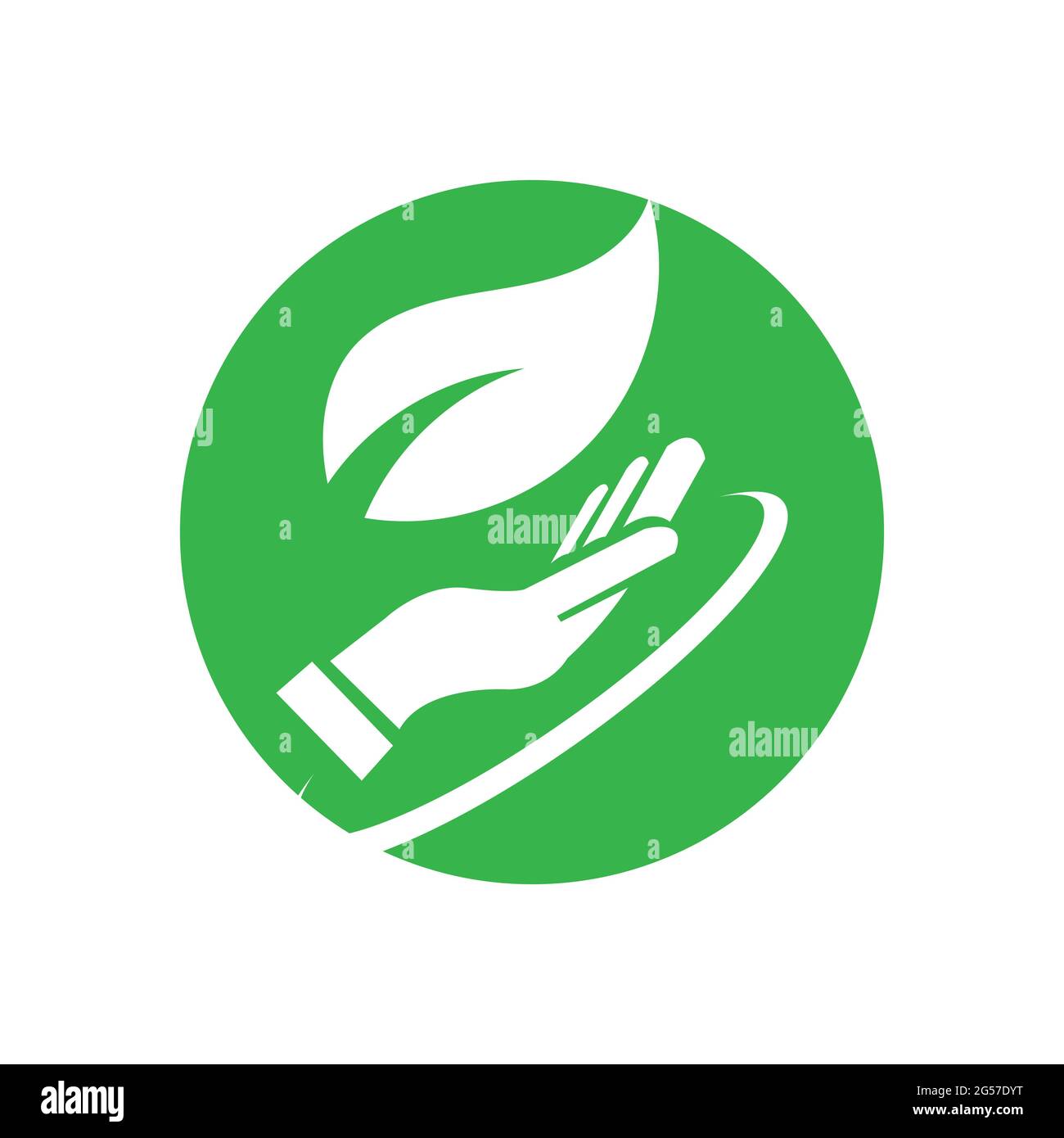 hand and leaf logo vector illustration design template Stock Vector ...