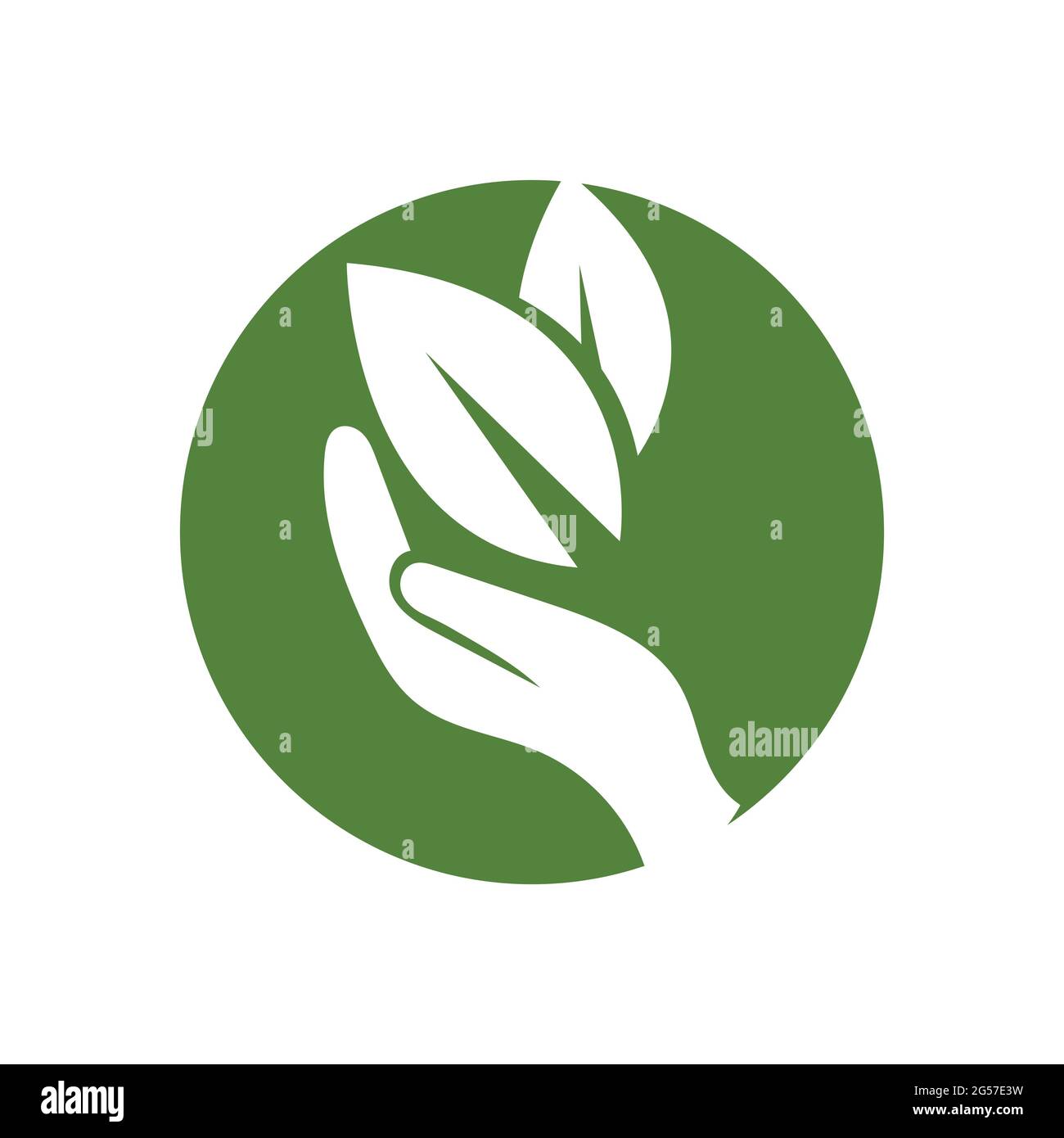 hand and leaf logo vector illustration design template Stock Vector ...