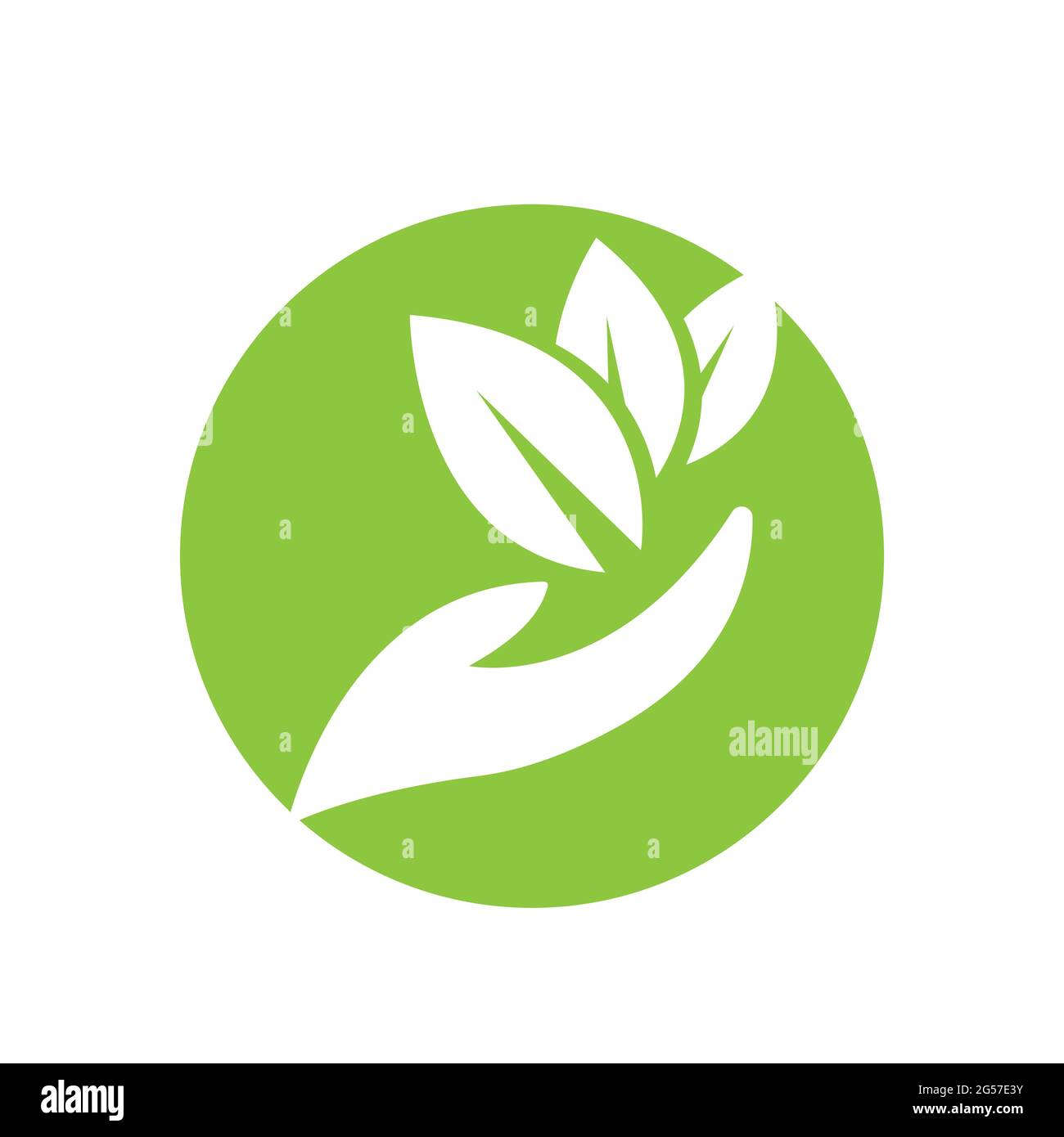 hand and leaf logo vector illustration design template Stock Vector ...