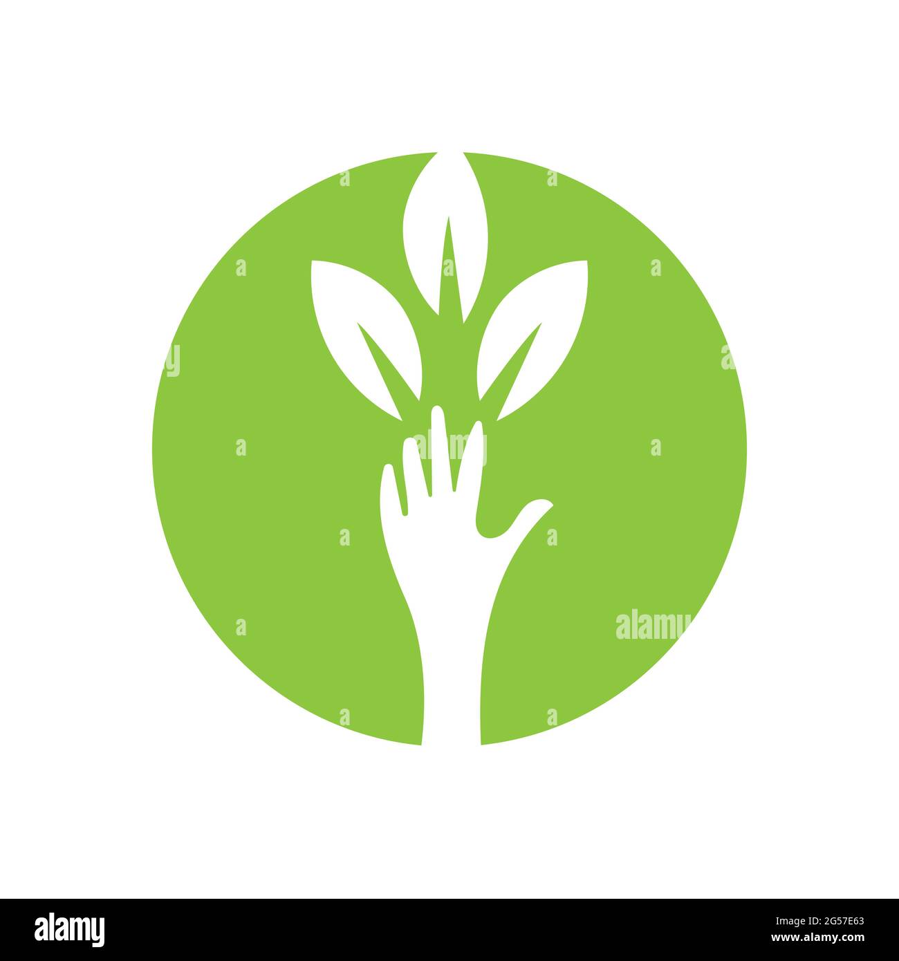 hand and leaf logo vector illustration design template Stock Vector ...