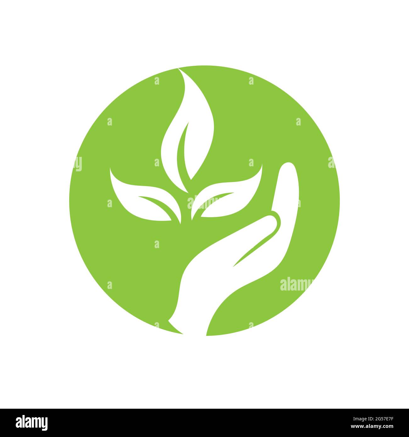hand and leaf logo vector illustration design template Stock Vector ...