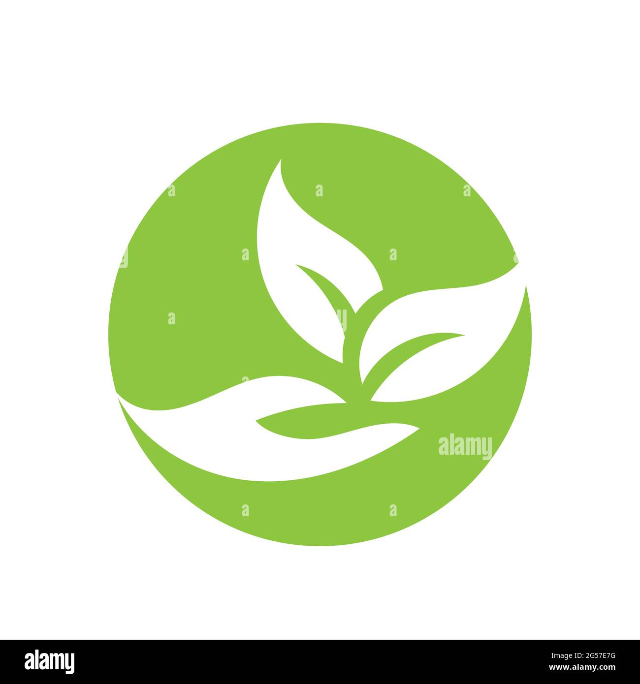 hand and leaf logo vector illustration design template Stock Vector ...