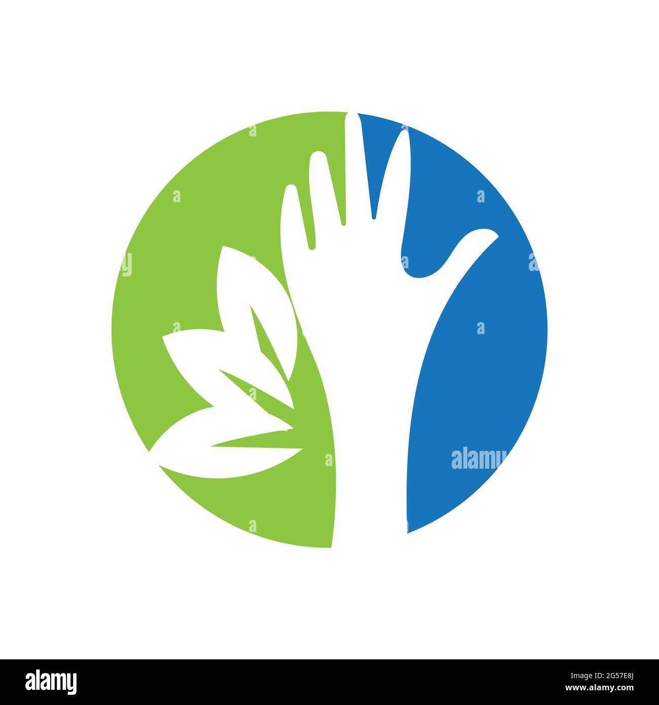 hand and leaf logo vector illustration design template Stock Vector ...