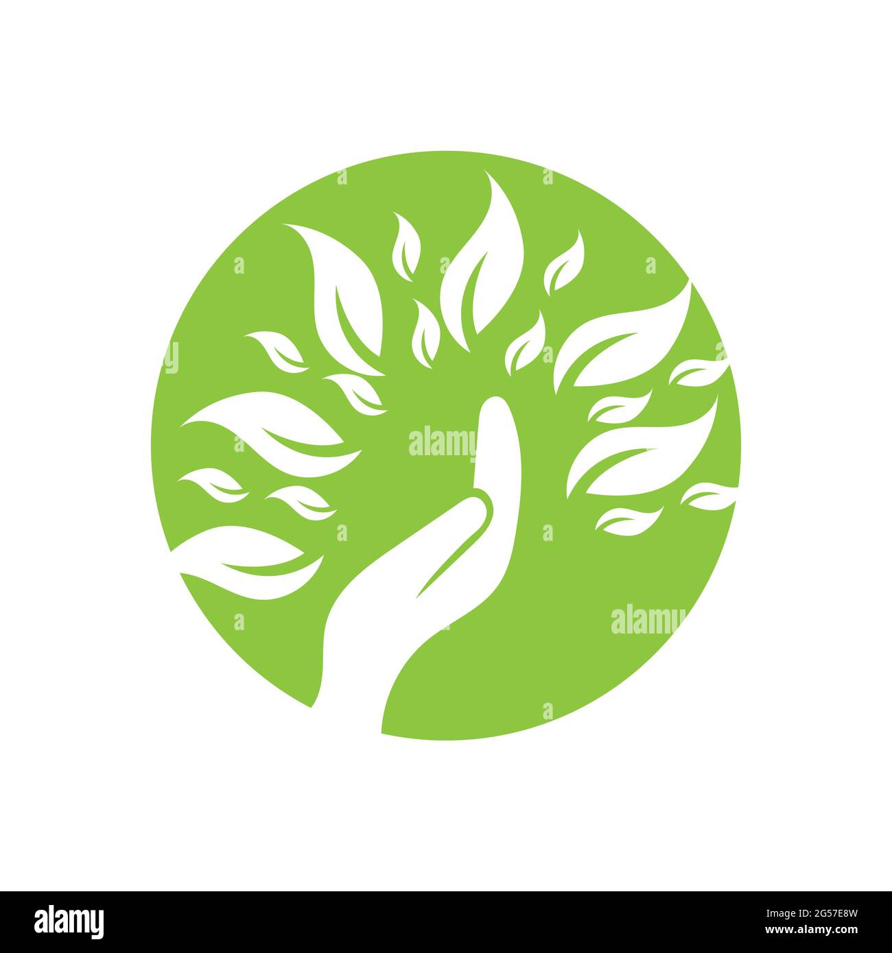hand and leaf logo vector illustration design template Stock Vector ...