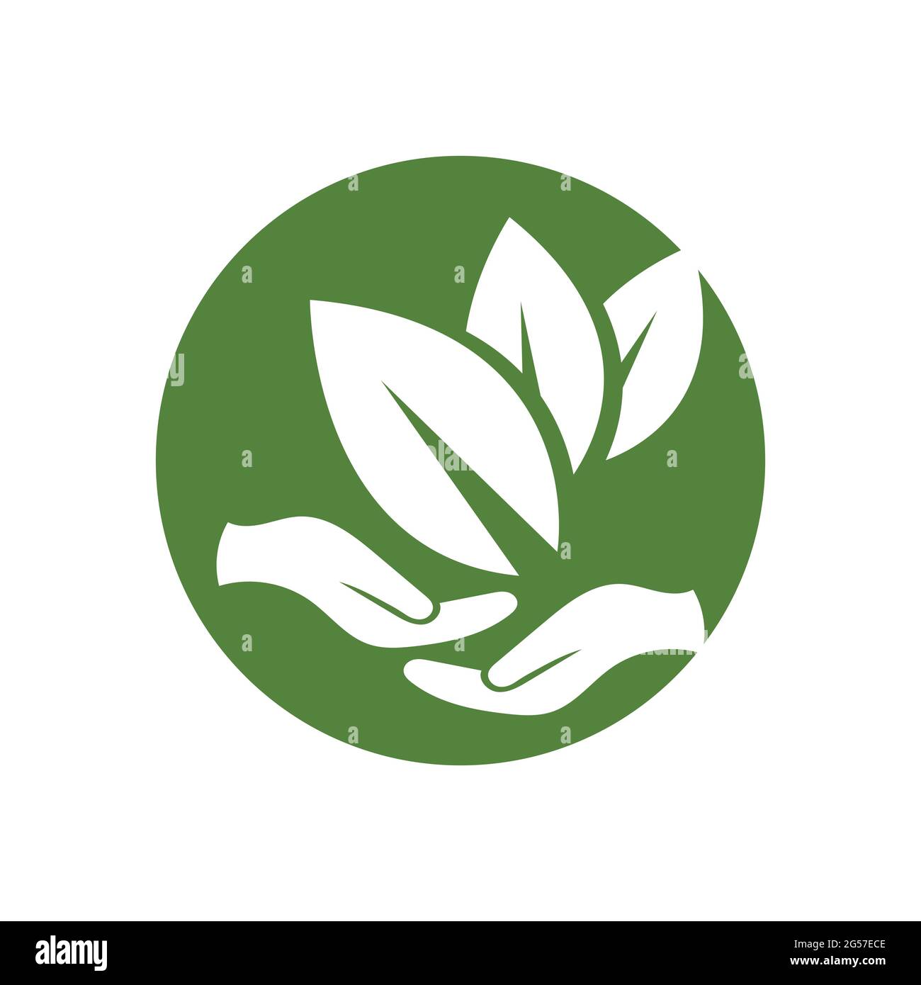 hand and leaf logo vector illustration design template Stock Vector ...