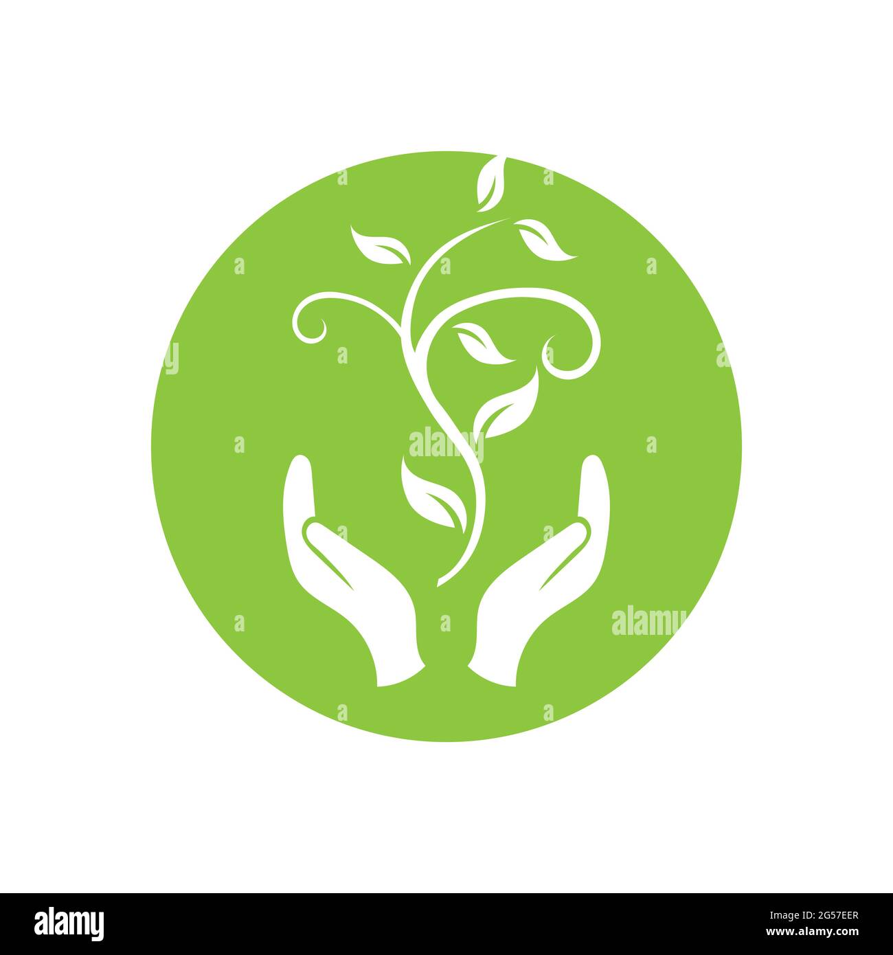 hand and leaf logo vector illustration design template Stock Vector ...