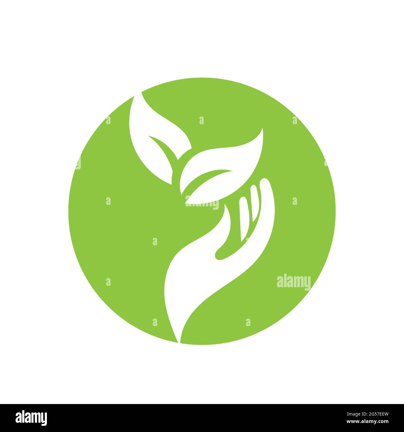hand and leaf logo vector illustration design template Stock Vector ...