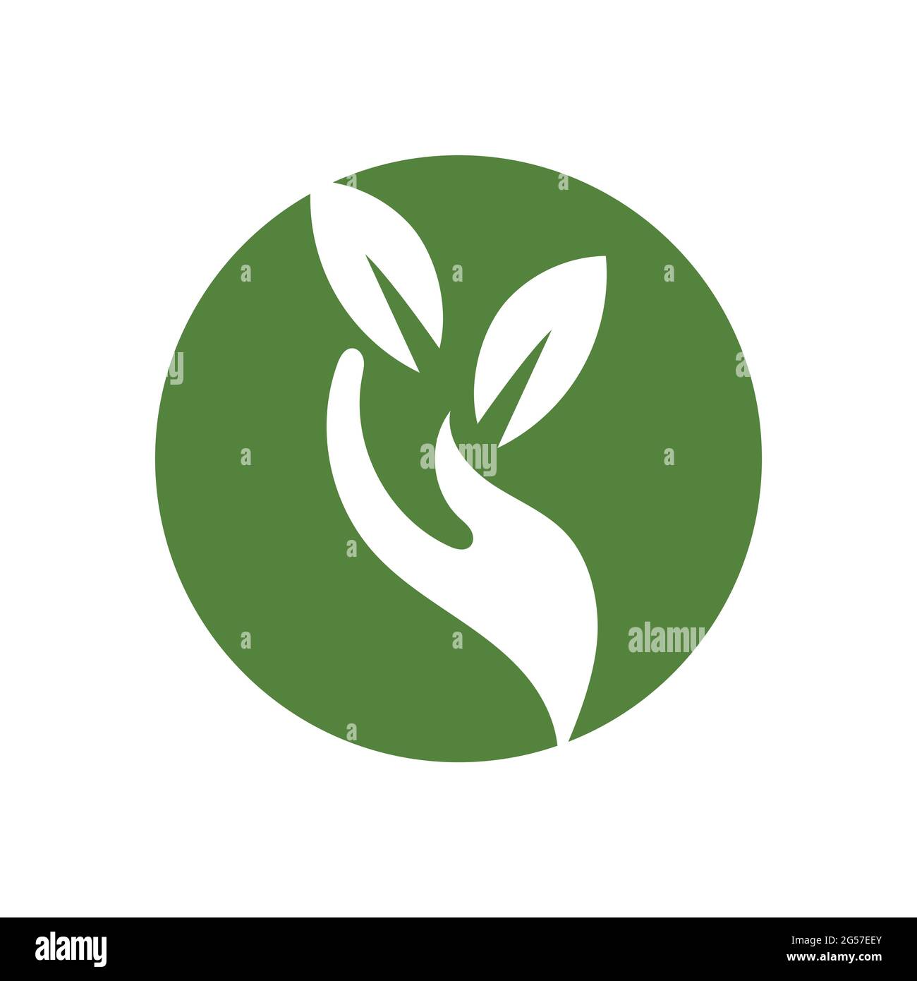 hand and leaf logo vector illustration design template Stock Vector ...