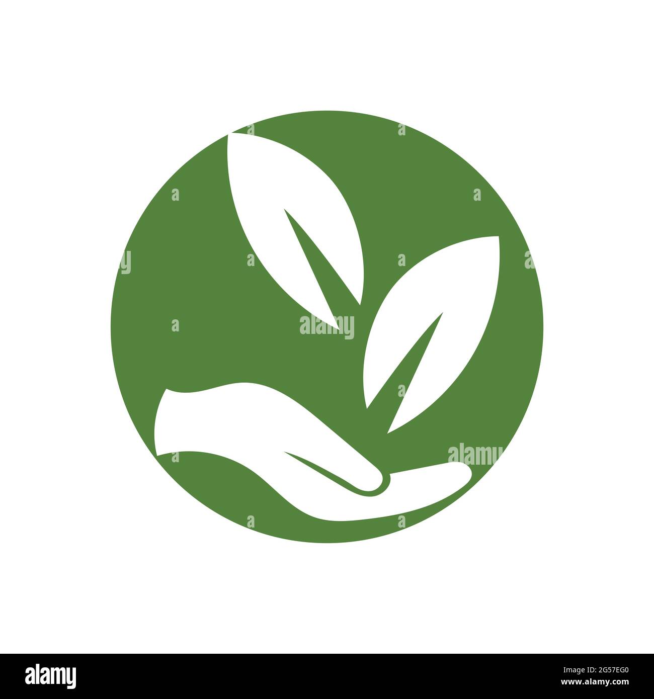 hand and leaf logo vector illustration design template Stock Vector ...
