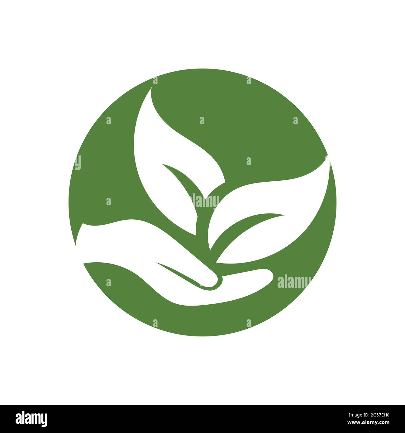 hand and leaf logo vector illustration design template Stock Vector ...