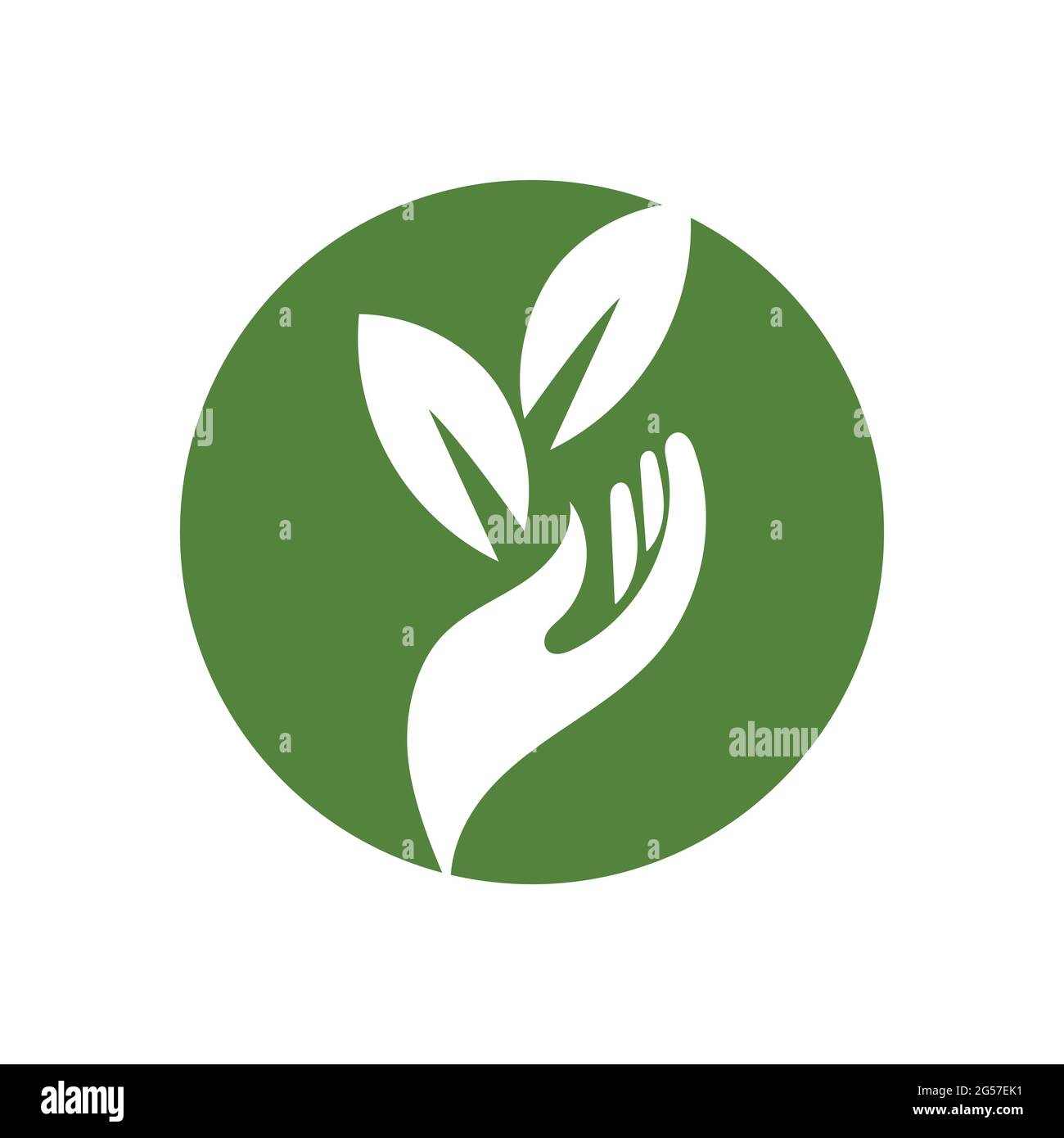 hand and leaf logo vector illustration design template Stock Vector ...