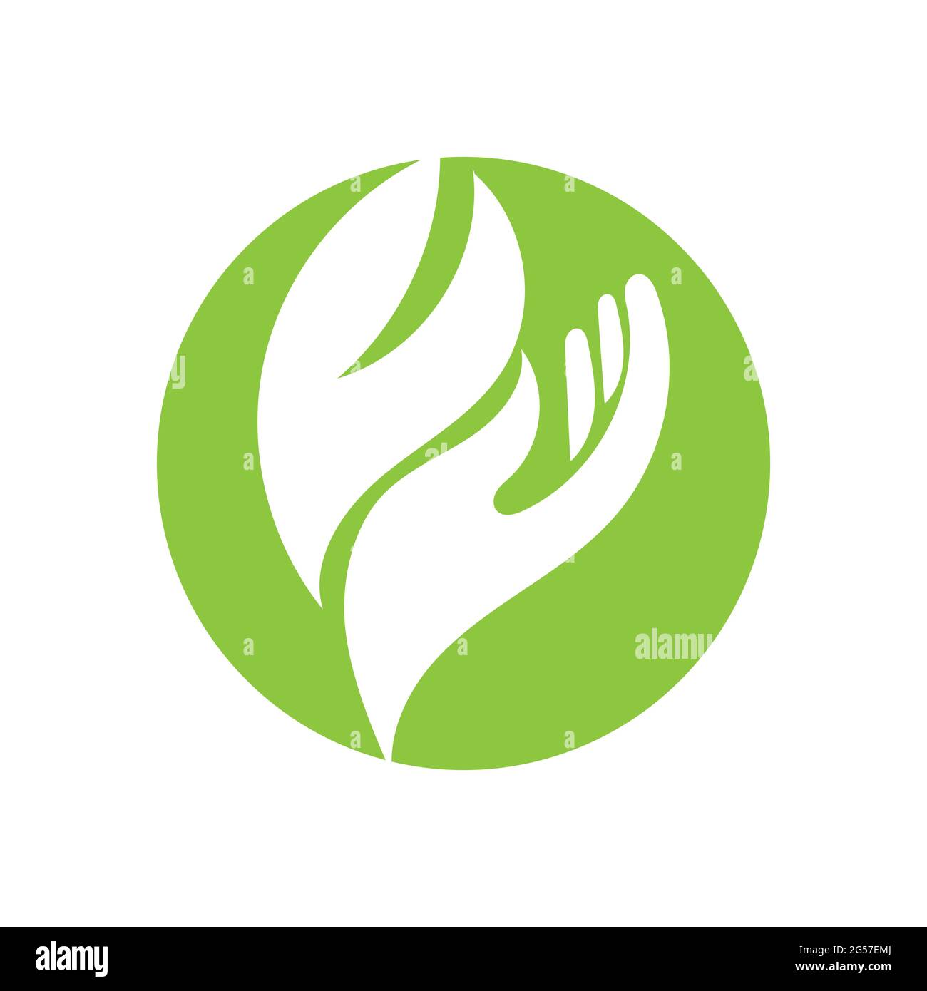 hand and leaf logo vector illustration design template Stock Vector ...