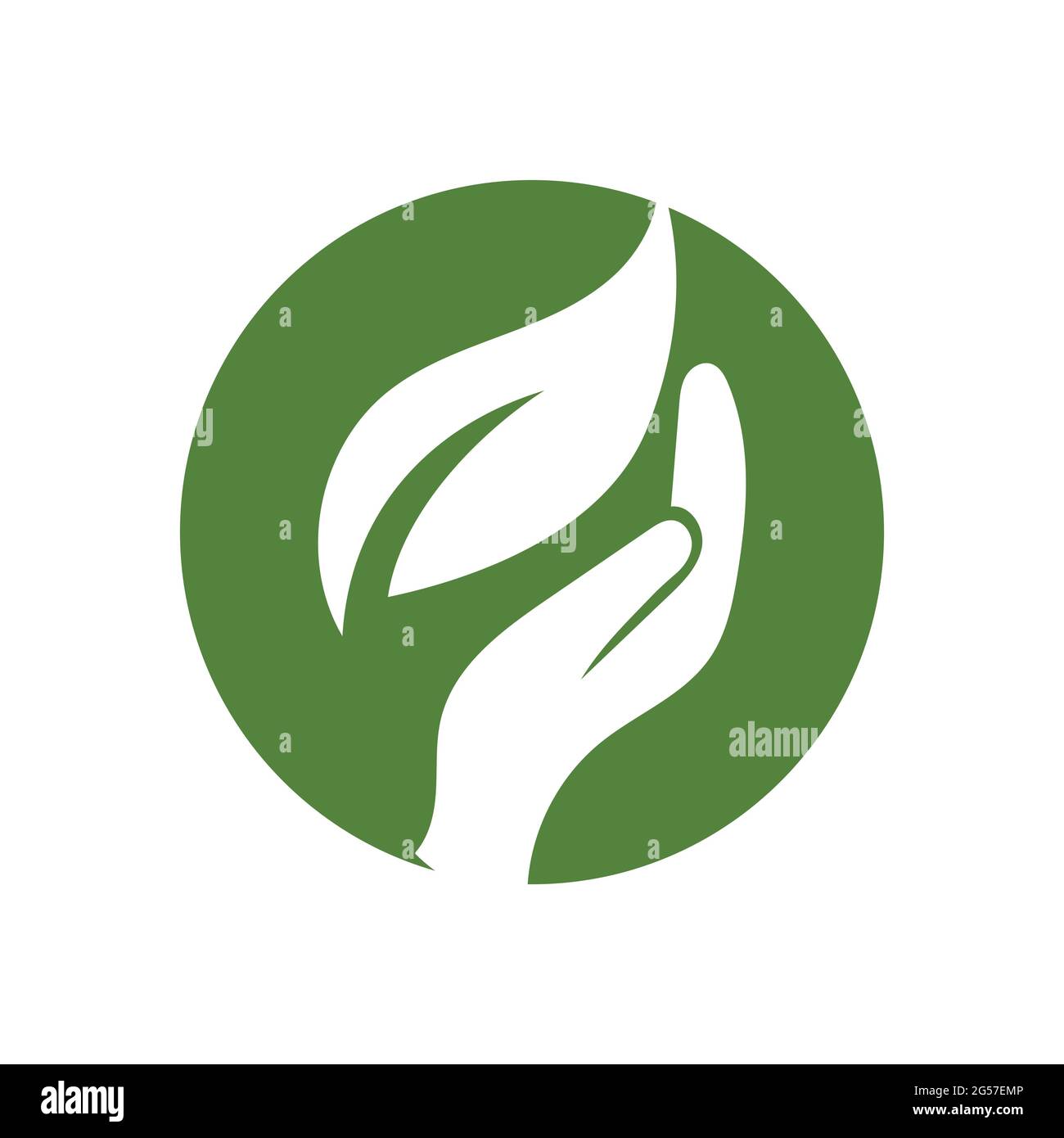 hand and leaf logo vector illustration design template Stock Vector ...