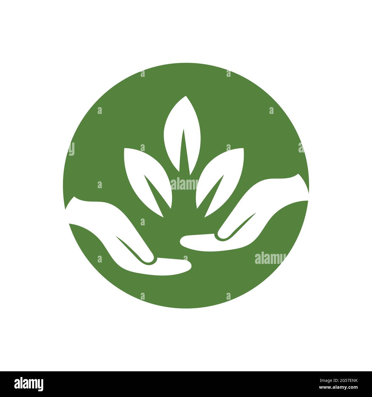 hand and leaf logo vector illustration design template Stock Vector ...