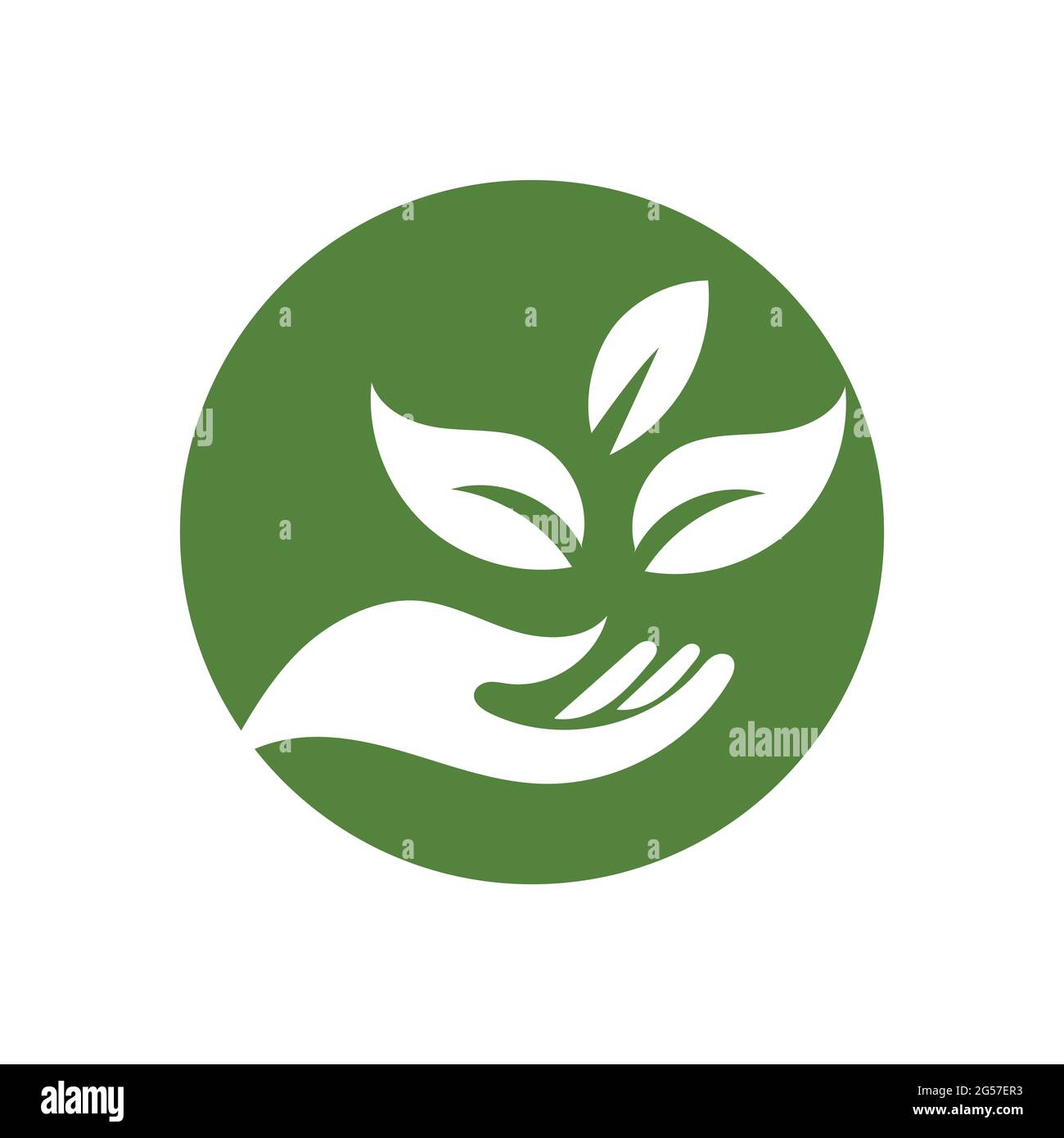 hand and leaf logo vector illustration design template Stock Vector ...