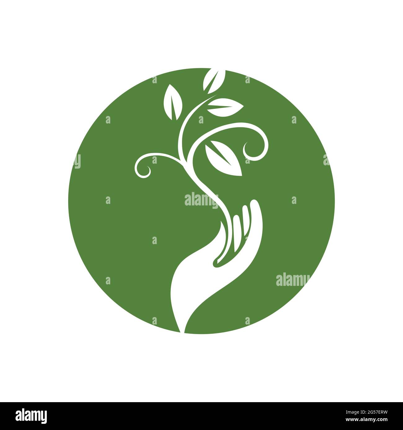 hand and leaf logo vector illustration design template Stock Vector ...
