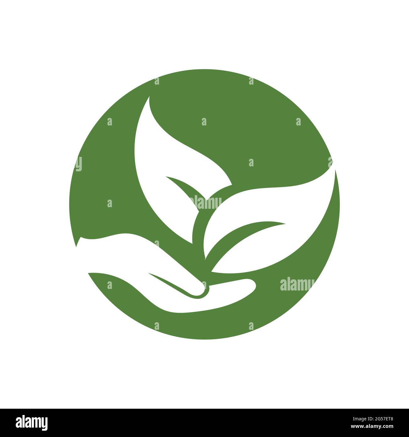 hand and leaf logo vector illustration design template Stock Vector ...