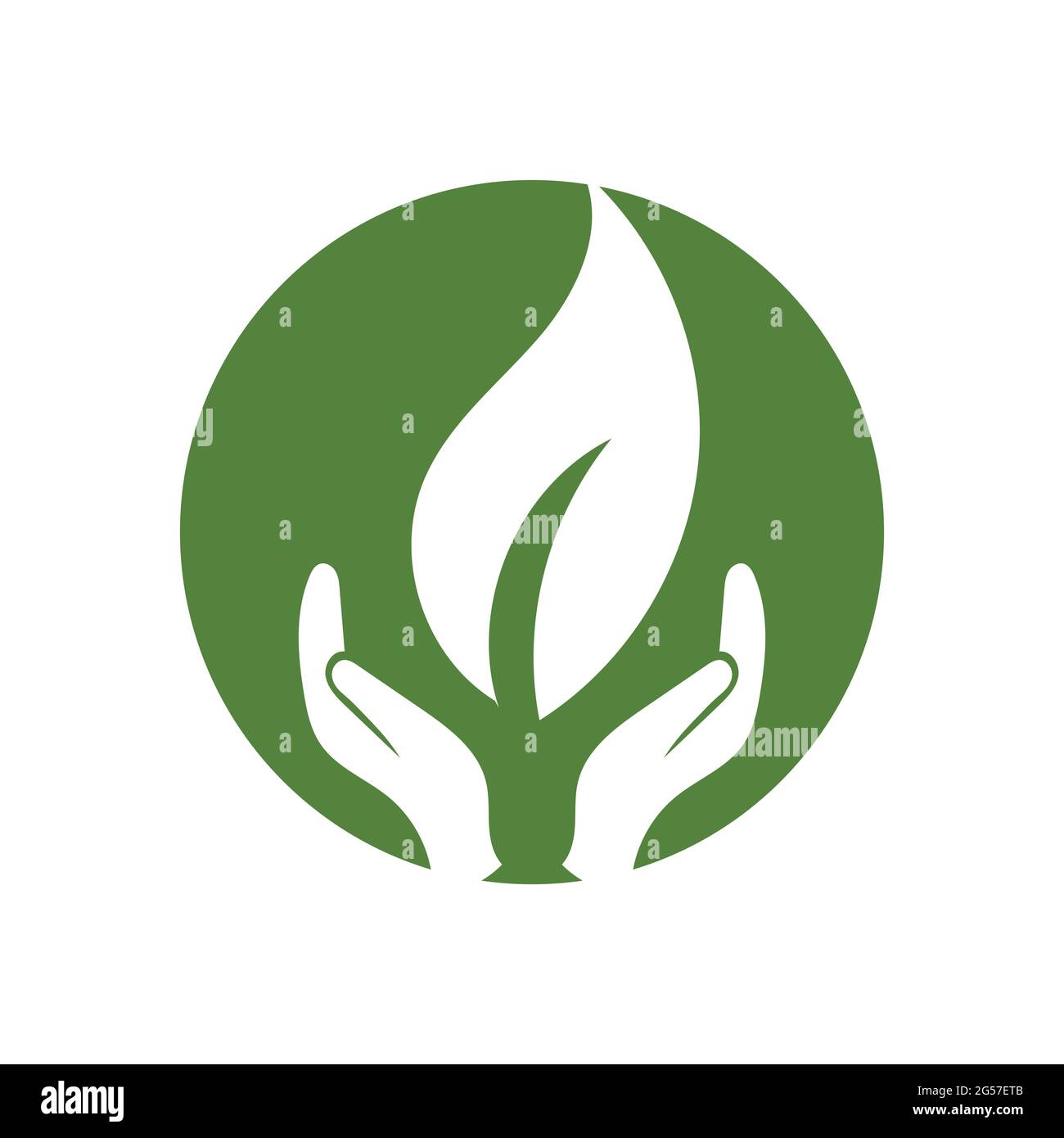 hand and leaf logo vector illustration design template Stock Vector ...
