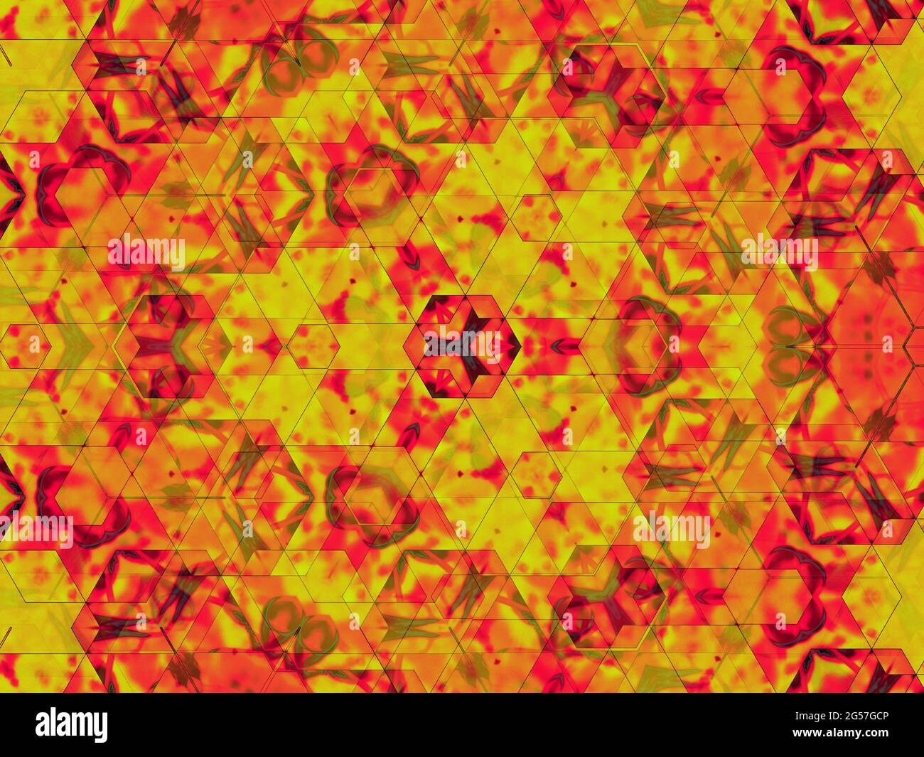 Illustration of an abstract background with bright red and yellow ...