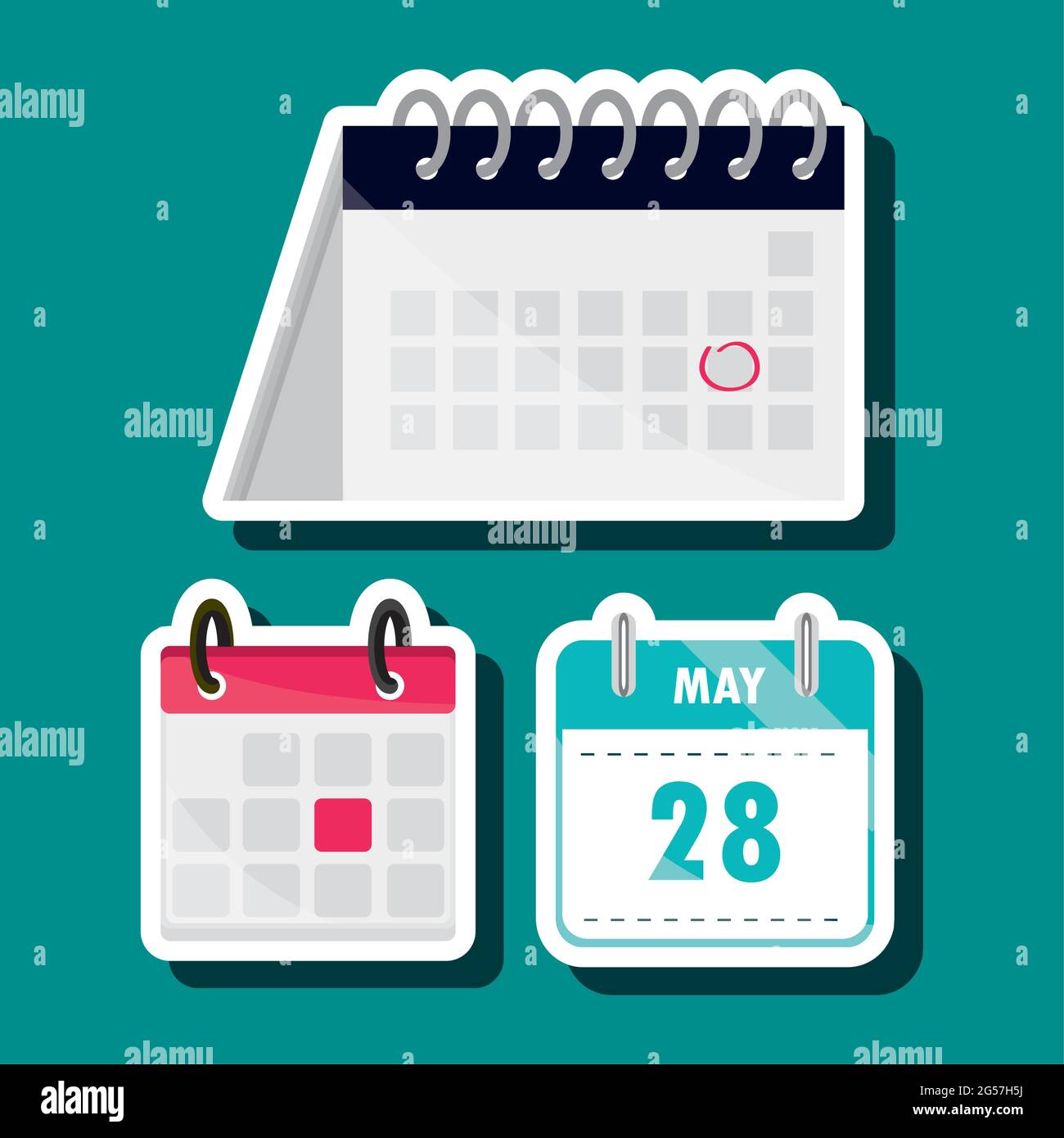 calendar sticker set Stock Vector Image & Art - Alamy