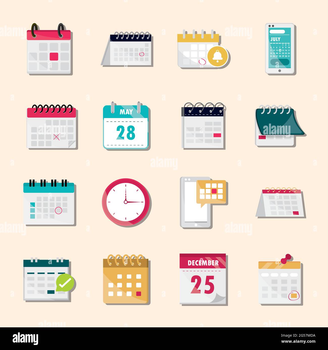 calendar time set Stock Vector Image & Art - Alamy